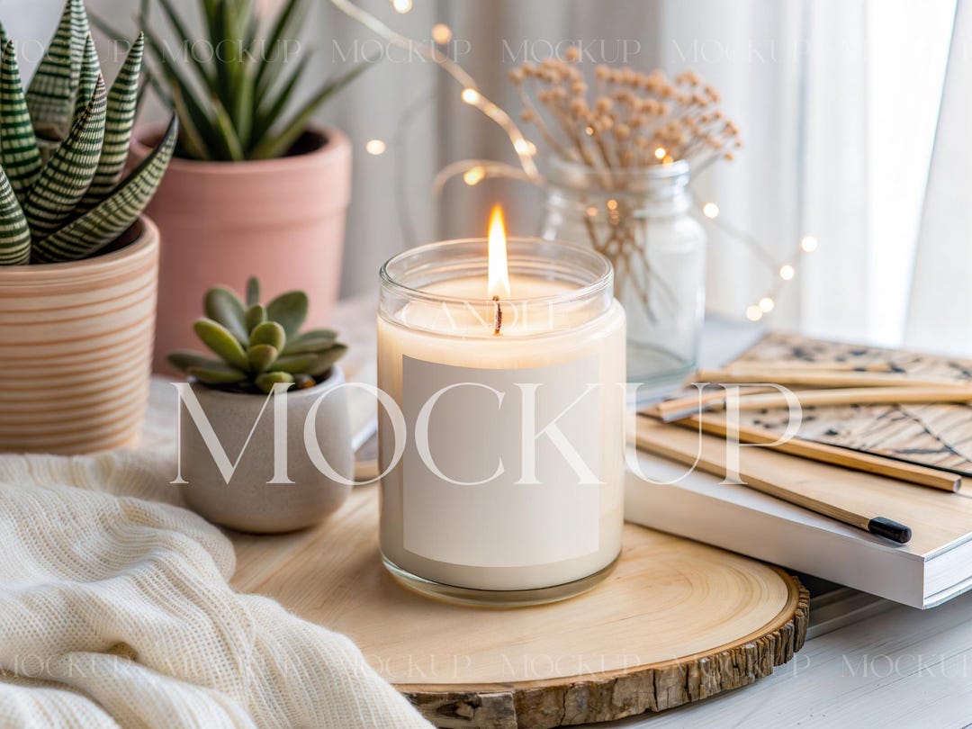 Lumient Candle Mockup, Candle Label Mockup, Jar Candle PSD Mockup ...