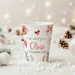 Winter Paper Cup Mockup, Paper Coffee Cup Mock Template, Christmas ...