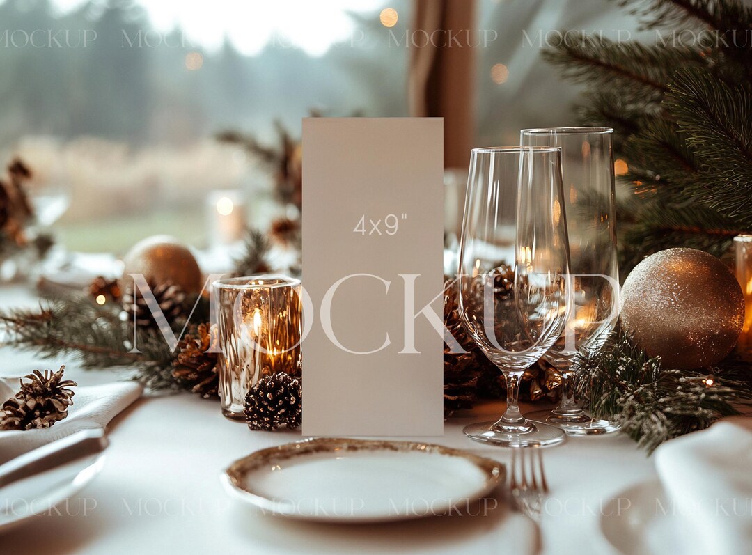 Tall Card Mock Up, 4x9 Menu Mockup, Diner Menu Mock up 4x9 Card, Menu ...