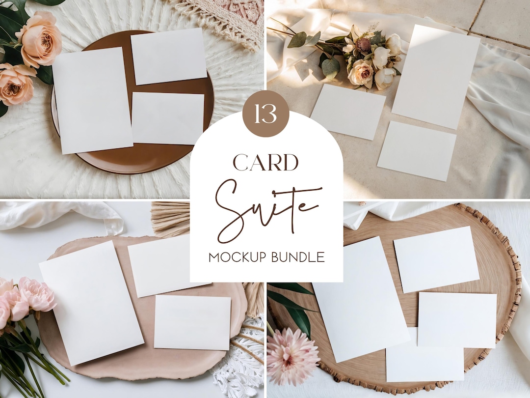 Wedding Invitation Suite Mockup Bundle, Stationery Suite Mockup ...