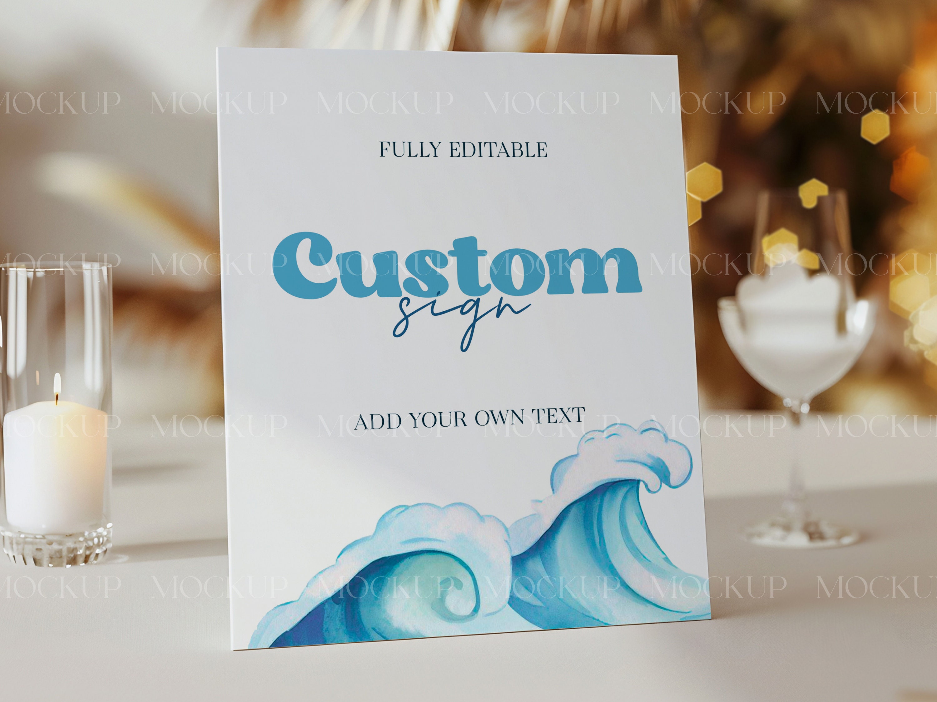 Tabletop Sign Mockup, 8x10 Sign Mockup, Wedding Sign Mockup, Event Sign ...