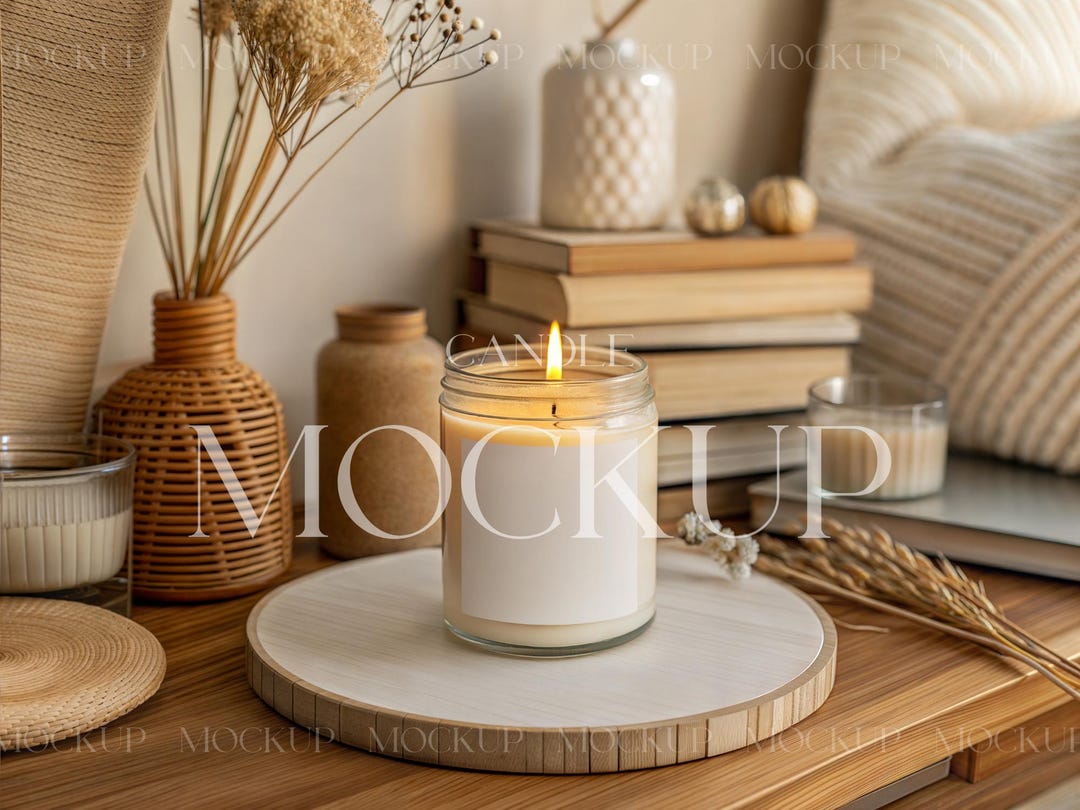 Clear Candle Mockup, Glass Candle Mockup, Lumient Candle Mockup, Candle ...