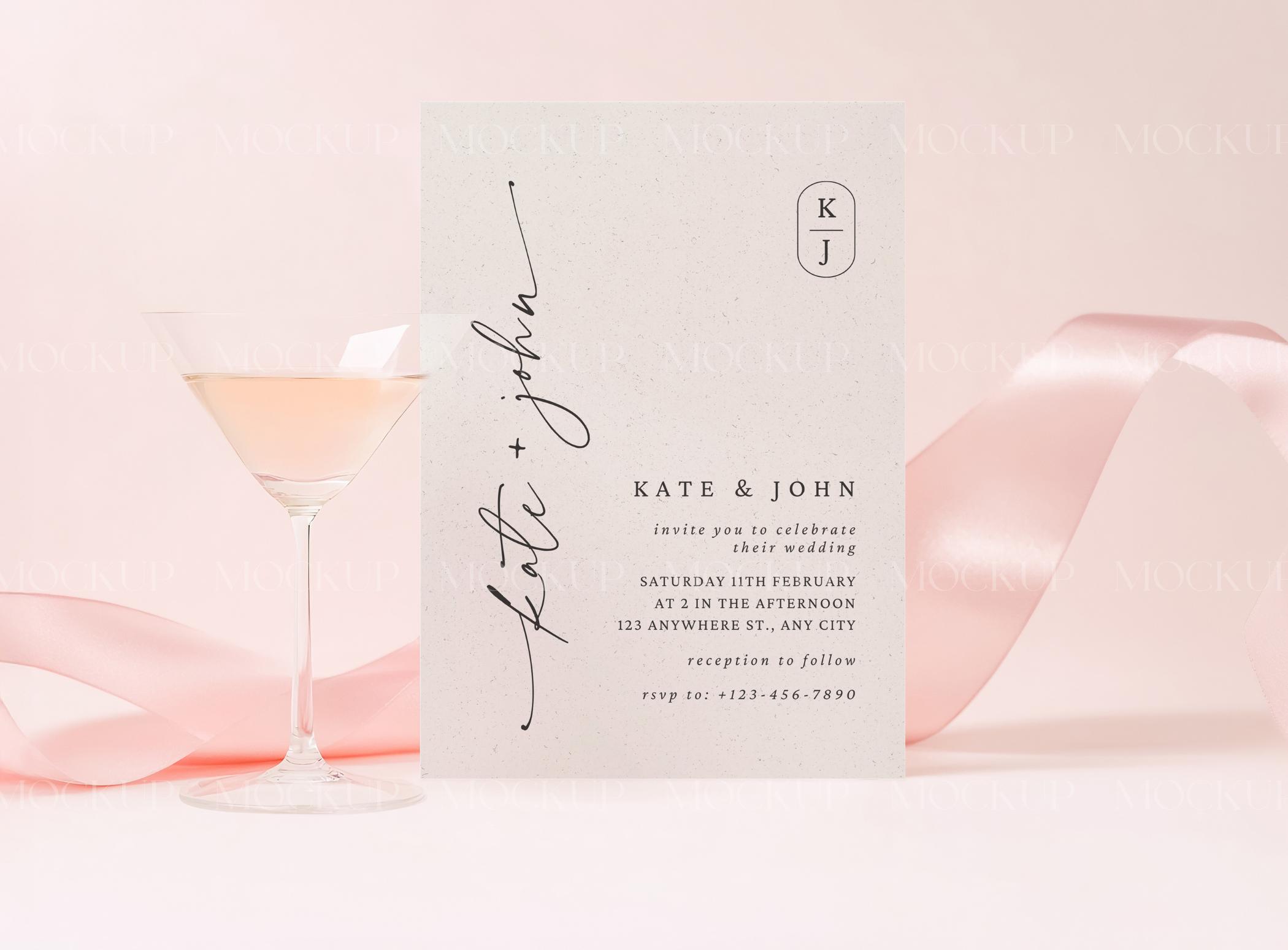 Pink Bridal Shower Mockup, Bridal Party Invitation Mock, Bridal Brunch ...
