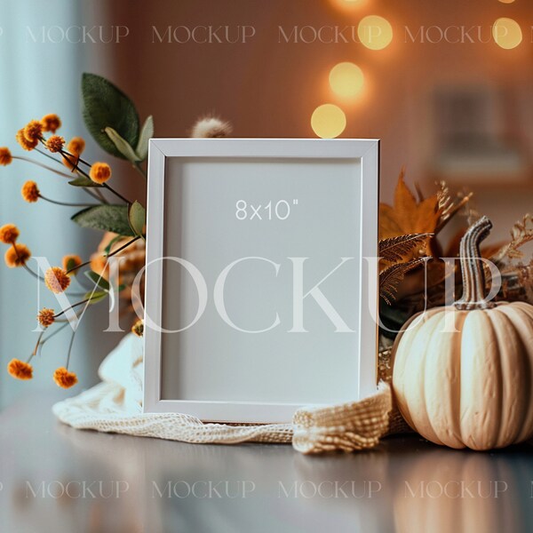 Landscape Invite Mockup, 7x5 Horizontal Card Mockup, Autumn Stationery ...