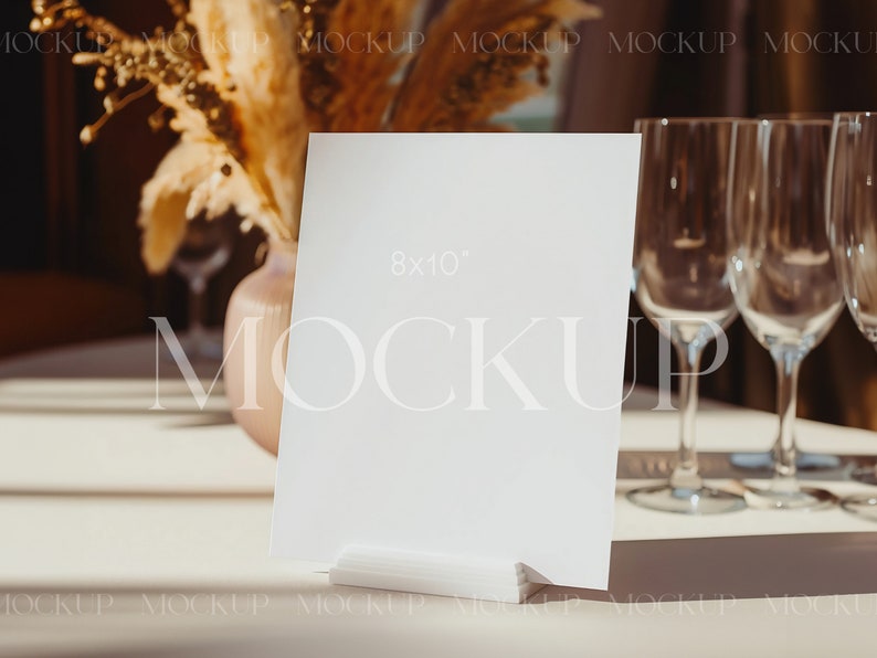 8x10 Sign Mockup, Wedding Sign Mockup, Event Sign Display, Vertical ...