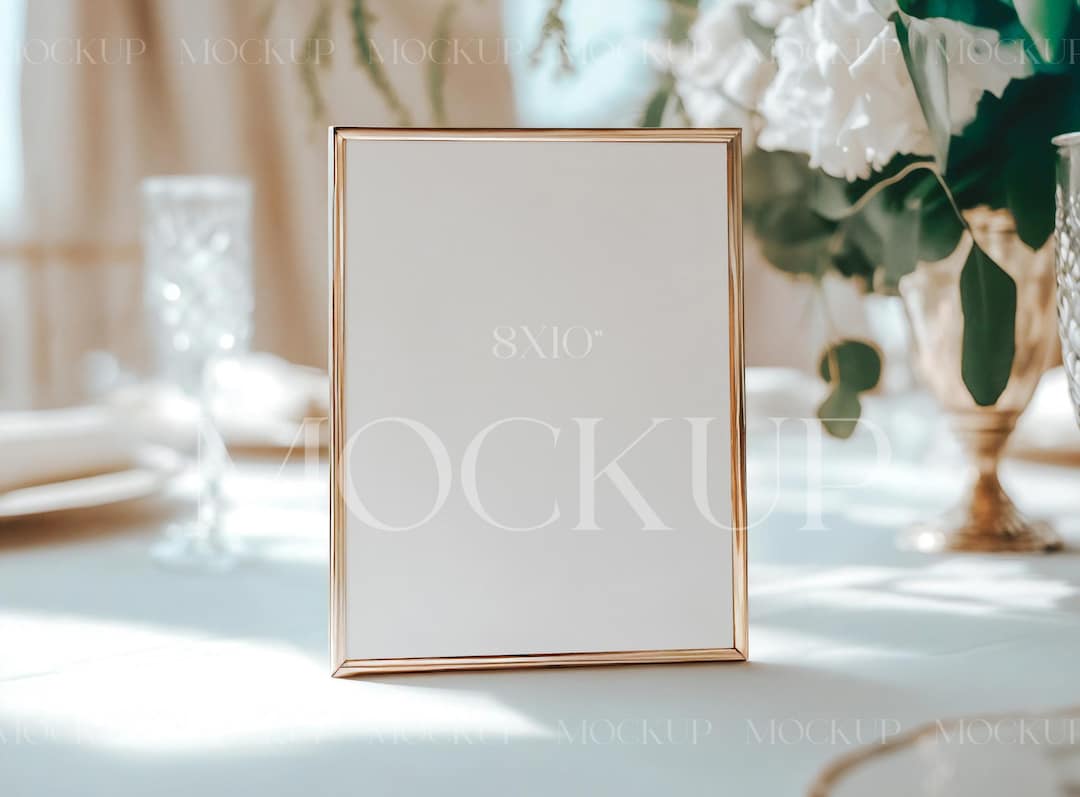 Table Sign Mockup, Editable Menu Sign Mockup, 8x10 Table Card Mockup ...
