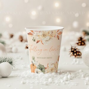 Winter Paper Cup Mockup, Paper Coffee Cup Mock Template, Christmas ...