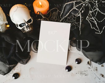 5x7 Halloween Invitation Mockup, Spooky Invite Mockup, Greeting Card ...