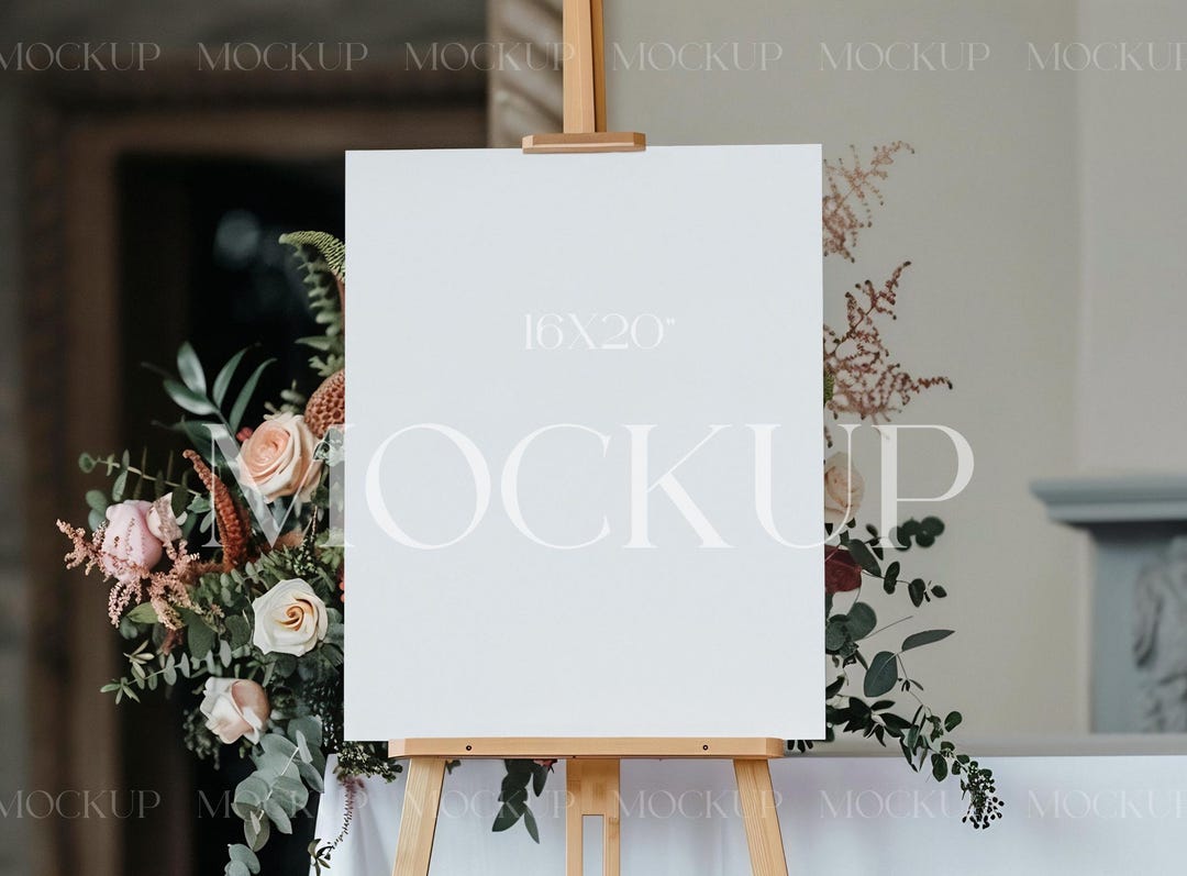 16x20 Welcome Mockup, Wedding Welcome Sign Mockup, Wedding Sign Easel ...