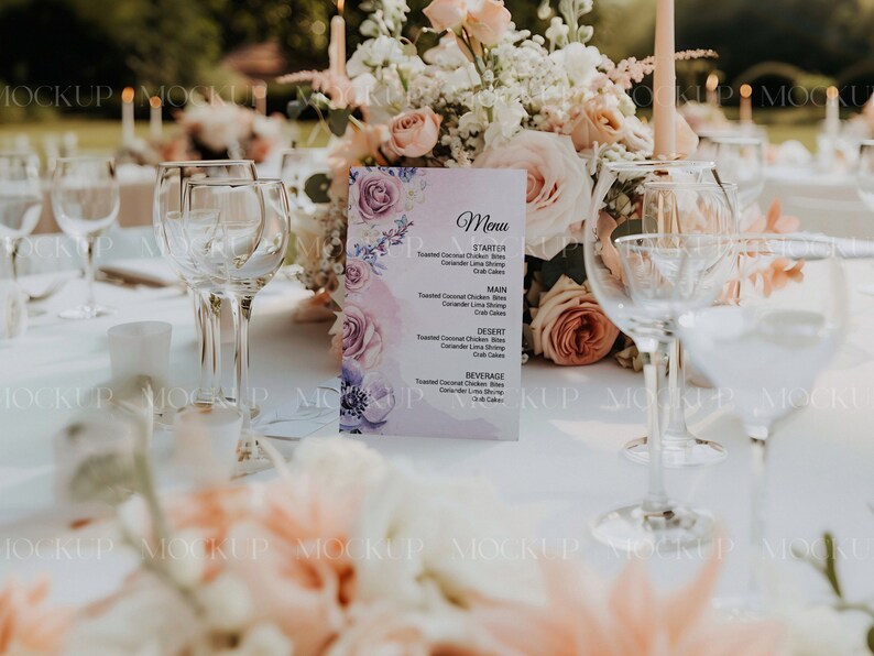 4x6 Menu Mockup, Table Card Mockup, 4x6 Card Mockup, 4x6 Ratio Mock ...