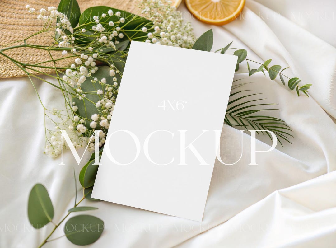 Wedding Menu Mockup, Floral 4x6 Menu Mock, Table Card Mockup, 4x6 Card ...