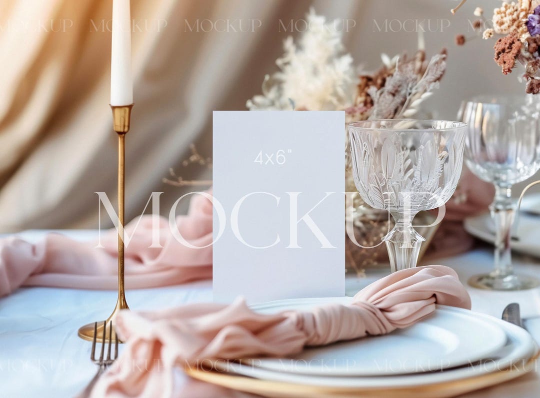 Table Number Card Mockup, Table Menu Mockup, 4x6 Menu Mockup, 4x6 Card ...