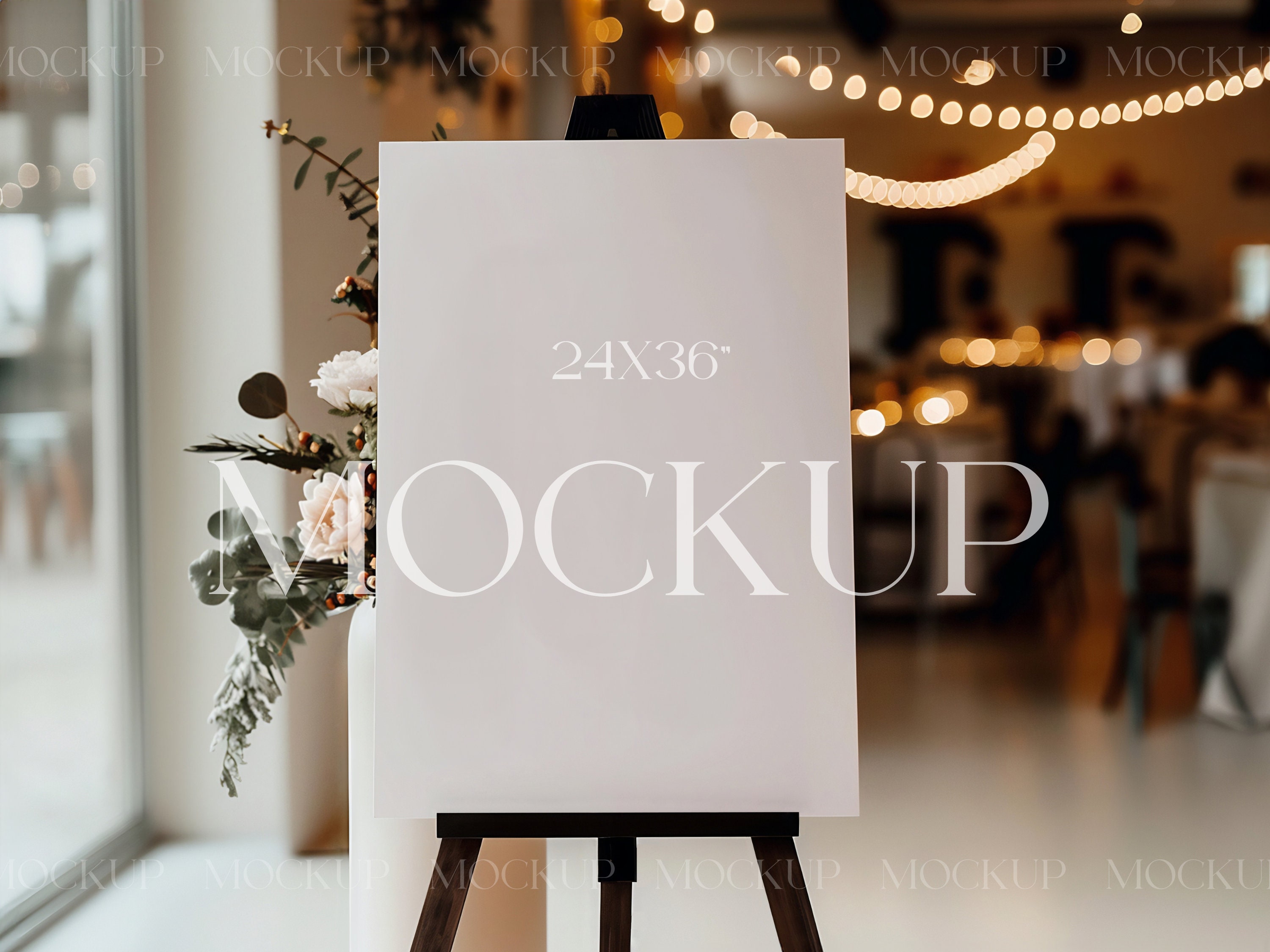 24x36 Sign Mockup, Reception Sign Mockup, Wedding Sign Mockup, 24x36 ...