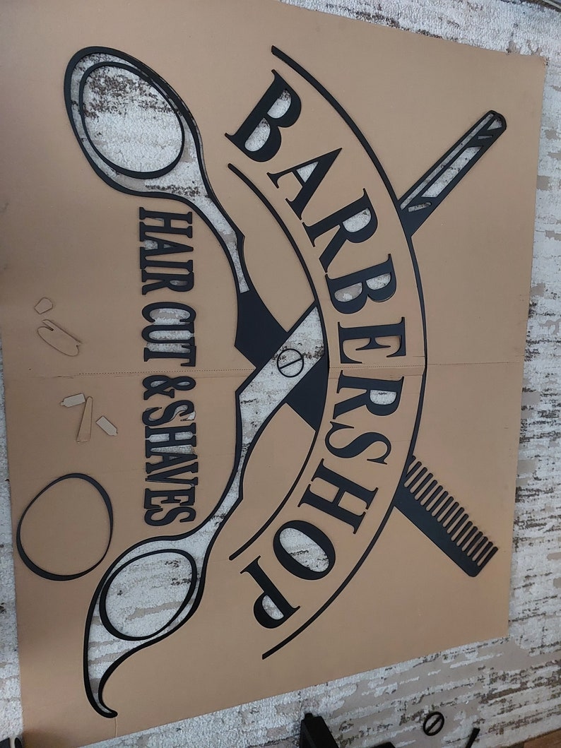Barbershop Logo and Signage Design Files - Wall Decor, Laser Cutting ...