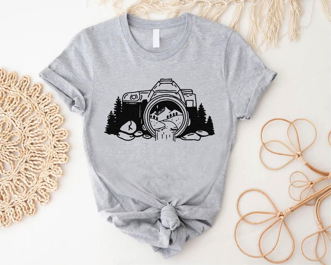 Nature Scene in Camera Lens Shirt, Nature Photography Tee, Trendy ...