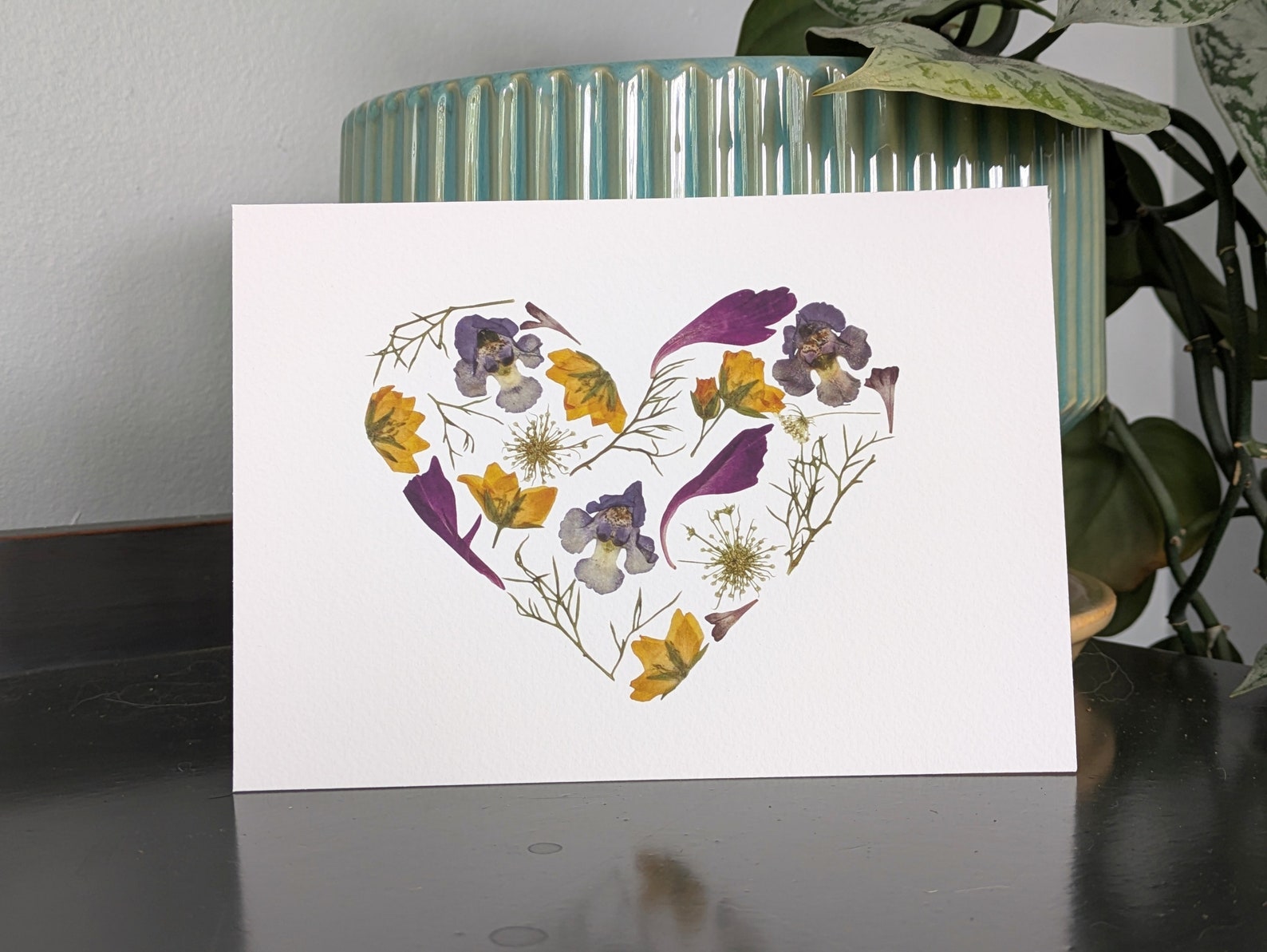 Heart Print, Pressed Flower Fine Art Print - Etsy