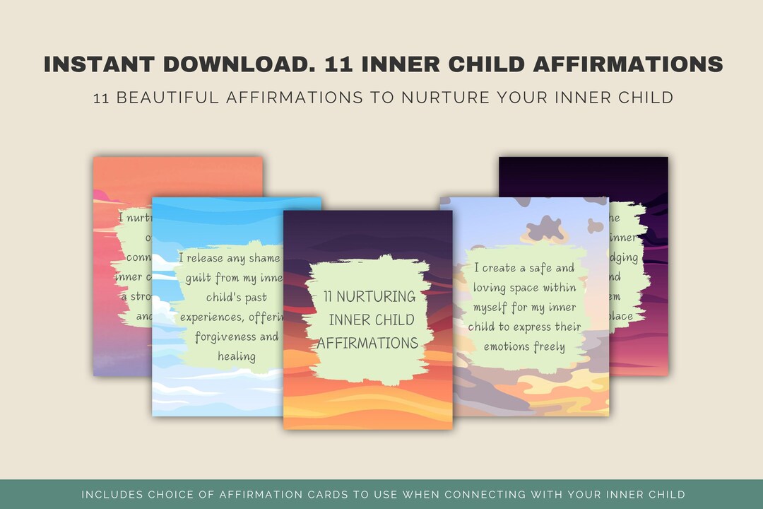 Inner Child Affirmation Cards Affirmations for Nurture Your Inner Child ...