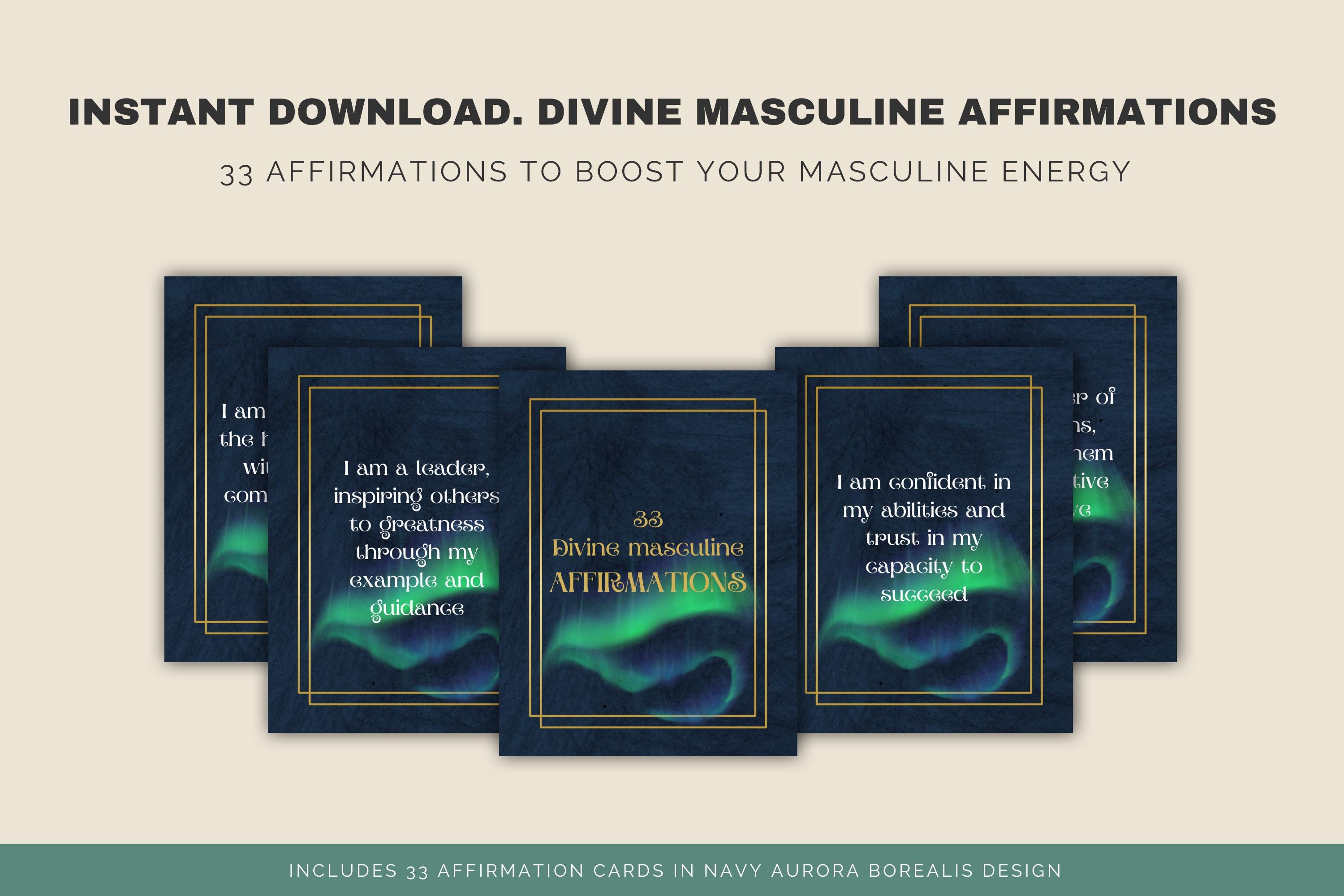 Divine Masculine Affirmation Cards Masculine Energy Affirmations ...