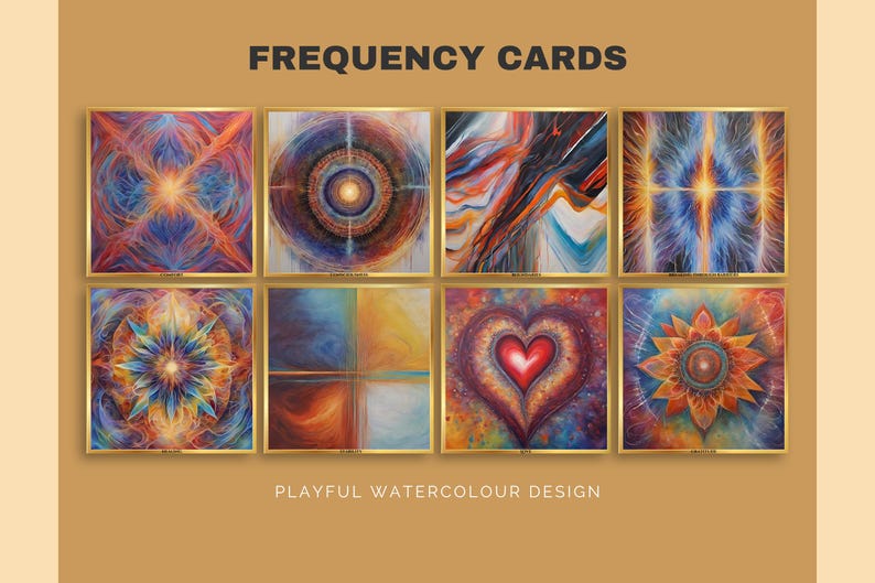 Digital Frequency Cards Printable Frequency Paintings Positive ...