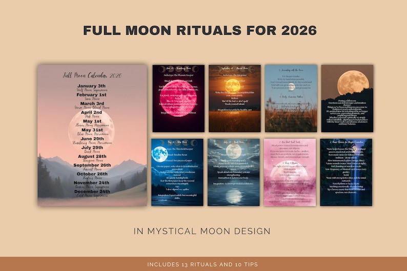 Digital Full Moon Rituals for 2026 With 13 Full Moon Rituals and Tips ...