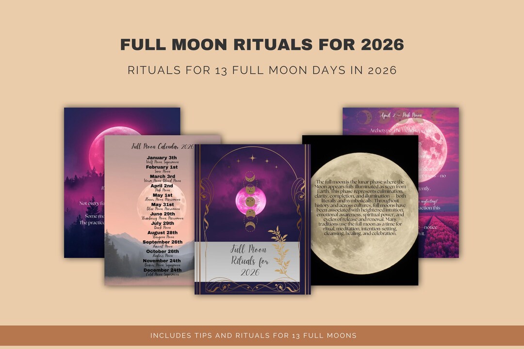Digital Full Moon Rituals for 2026 With 13 Full Moon Rituals and Tips ...