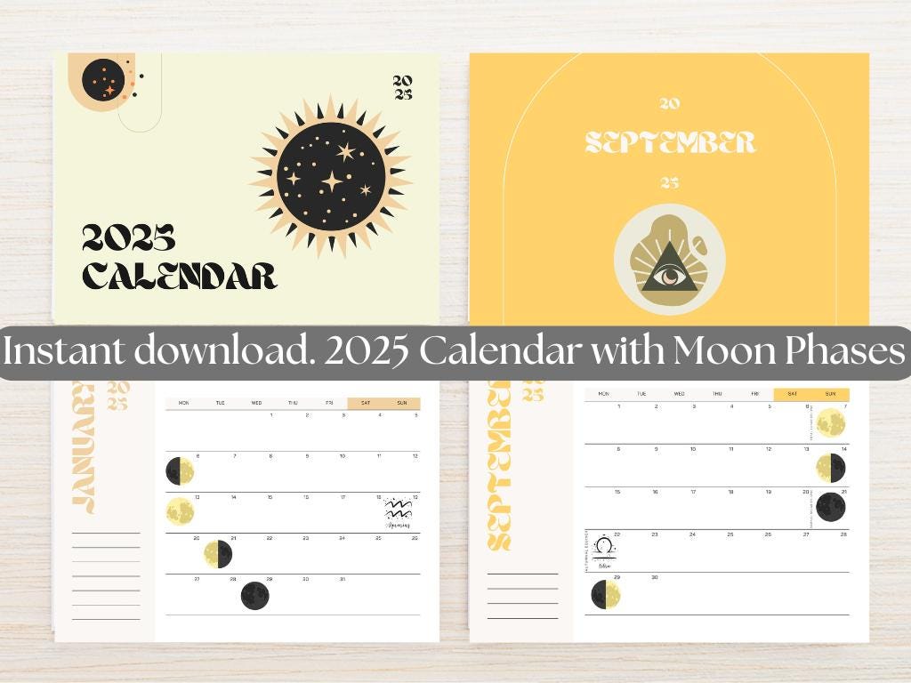 Calendar 2025 Moon Phases Zodiac Signs Spiritual Practices for 2025 ...