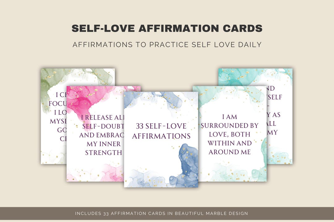 Self Love Affirmation Cards: Printable Affirmations for Personal Growth ...