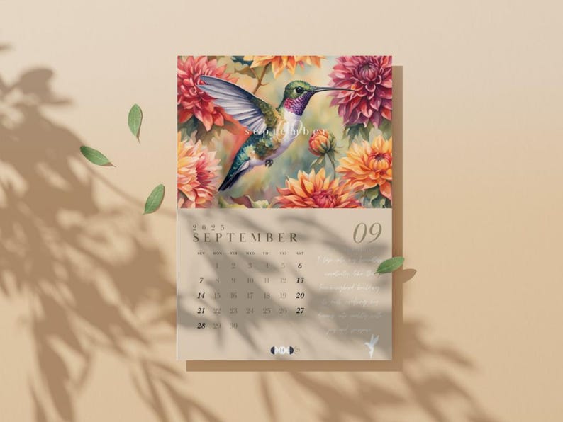 2025 Calendar Hummingbirds With Affirmations Calendar Moon Phases Inc ...