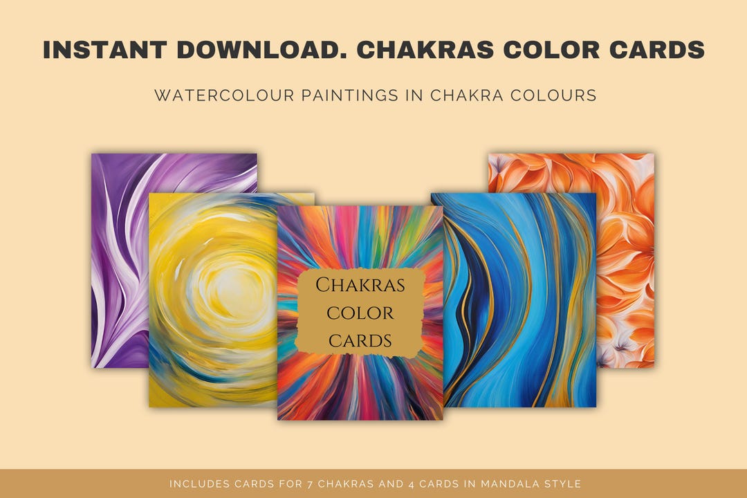 Chakra Color Card Beautiful Colour Therapy Cards Colorful Chakras Cards ...