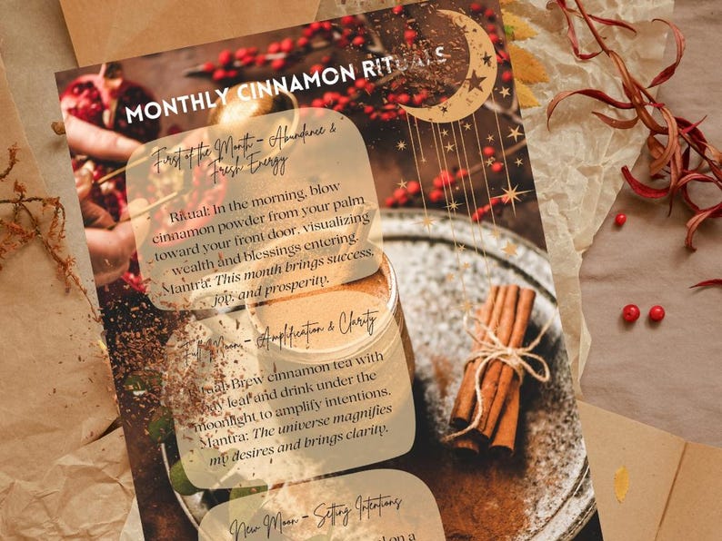 Cinnamon Ritual Guide: Daily and Monthly Manifestation Practices - Etsy ...