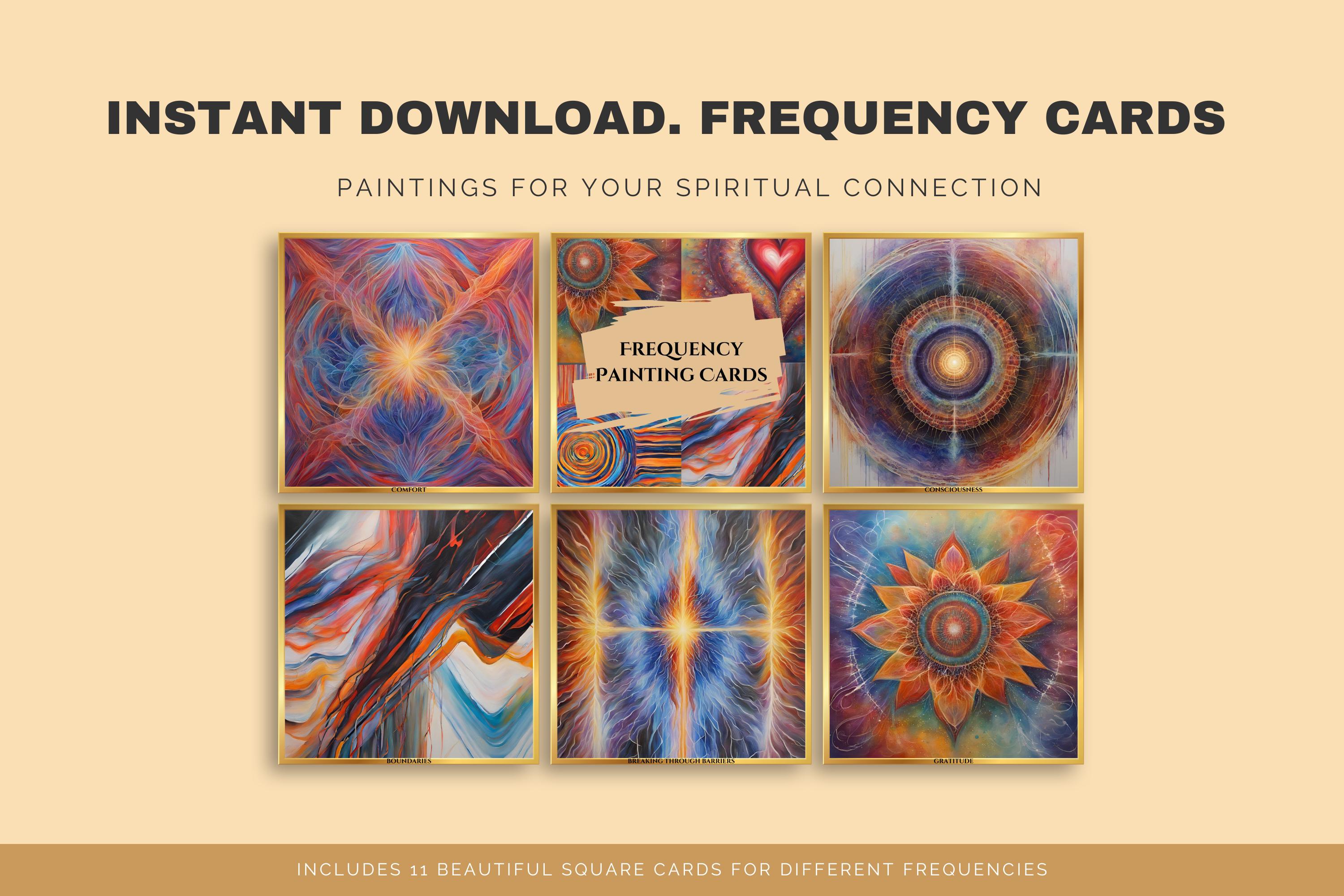 Digital Frequency Cards Printable Frequency Paintings Positive ...
