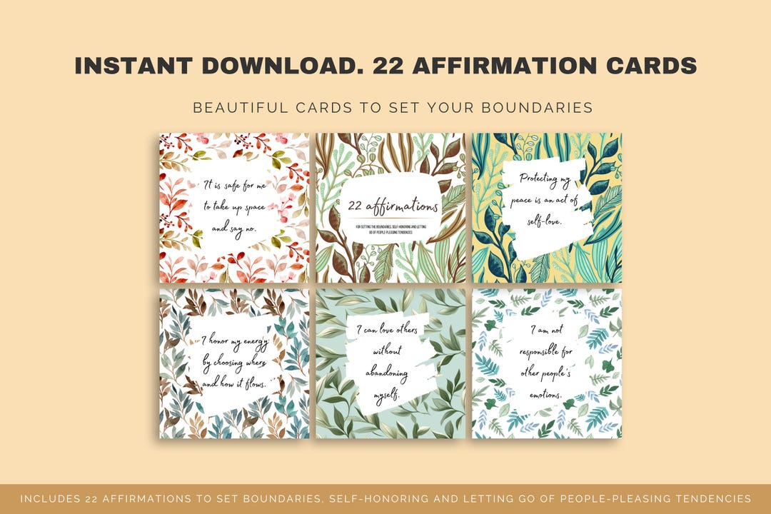 22 Affirmation Cards for Boundaries Self Development Cards Self Love ...