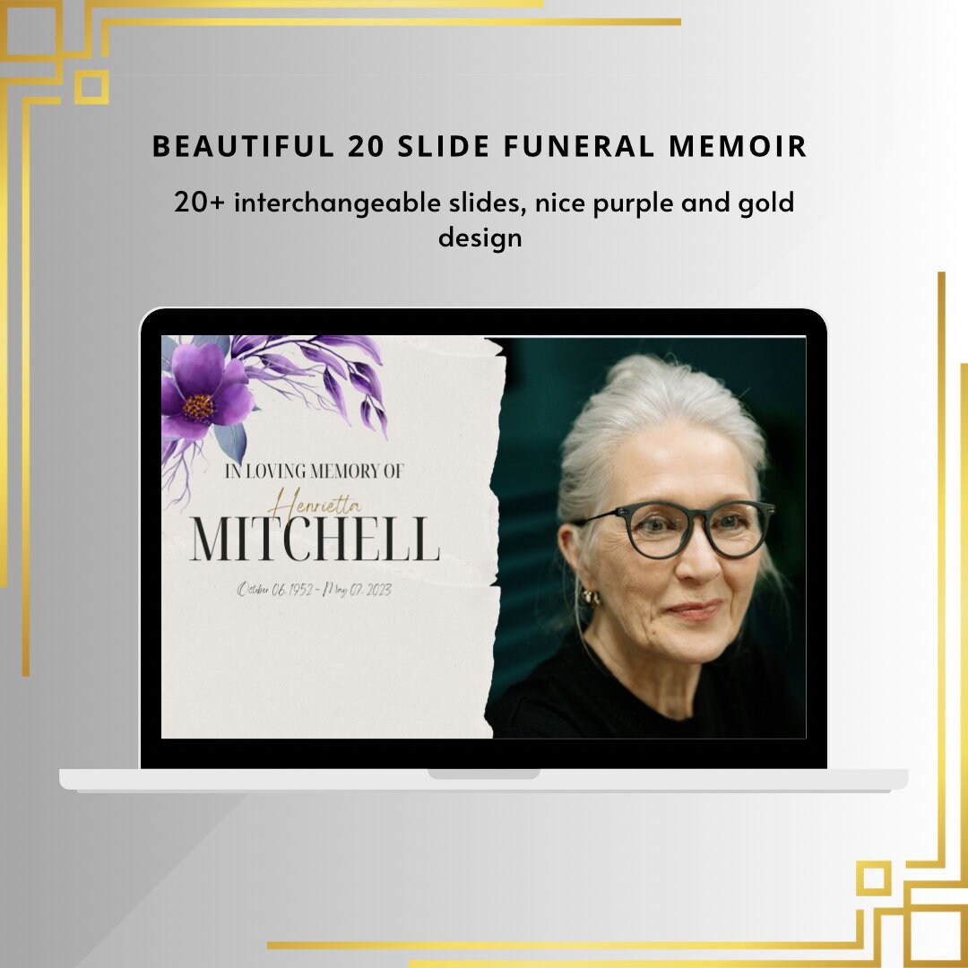Obituary Photo and Memoir Slide Template Funeral Slide Show Templates ...