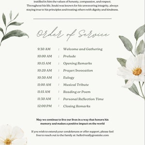 Stunning Simple Funeral Program Template Memorial Program Celebration ...
