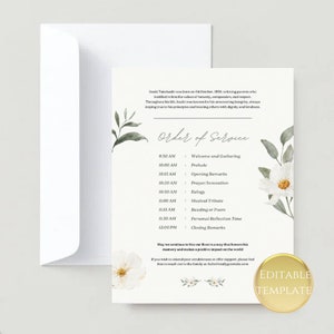 Stunning Simple Funeral Program Template Memorial Program Celebration ...