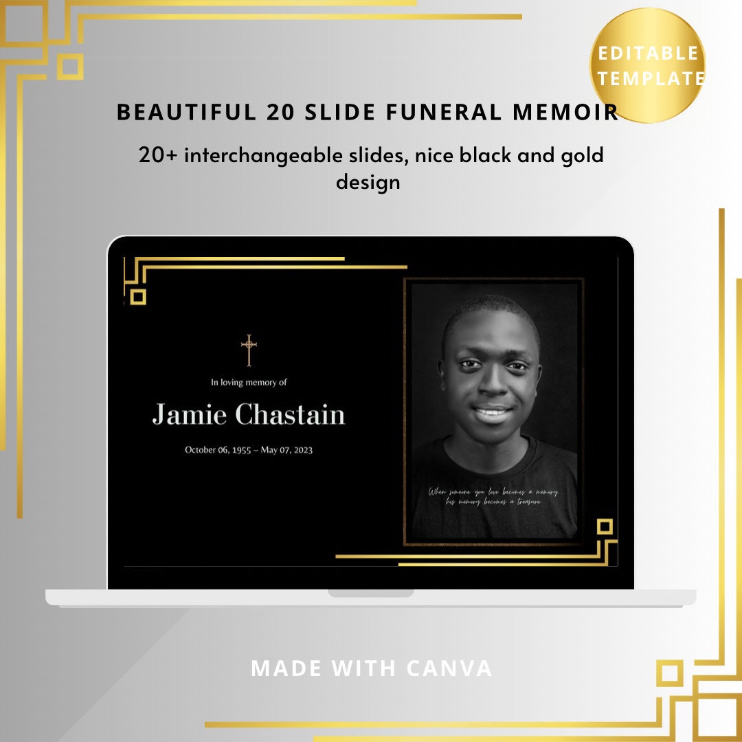 Obituary Photo and Memoir Slide Template I Funeral Slide Show Templates ...