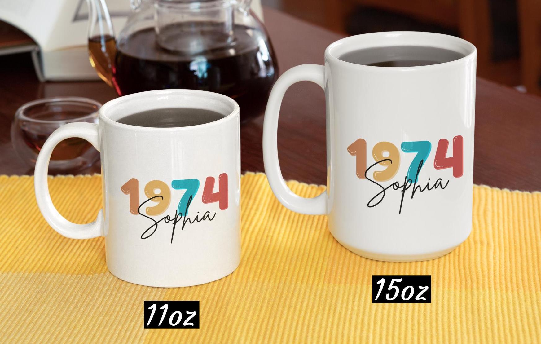 Custom Name Age, Birthday Gift, Custom Birthday Mug Gift for Her, 50th ...