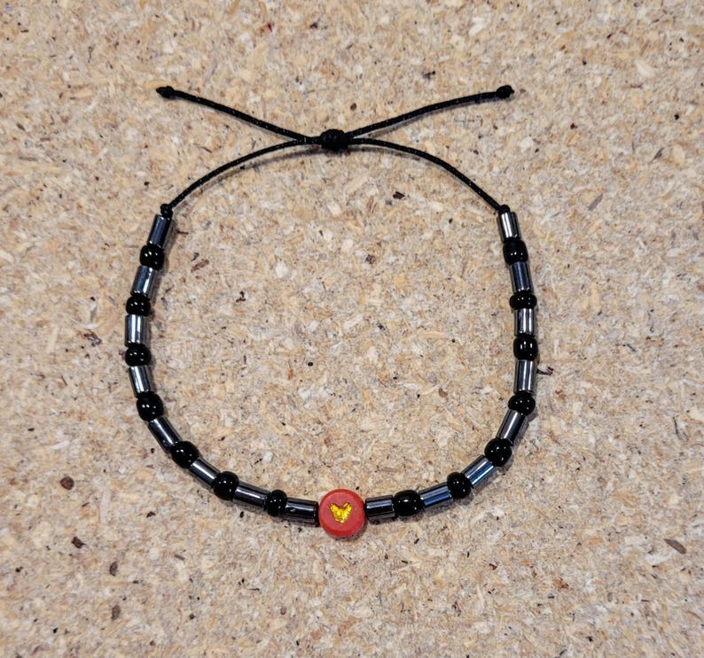 Heart Bracelets, Valentine's Day, Gift for Friends, Red and Black Seed ...