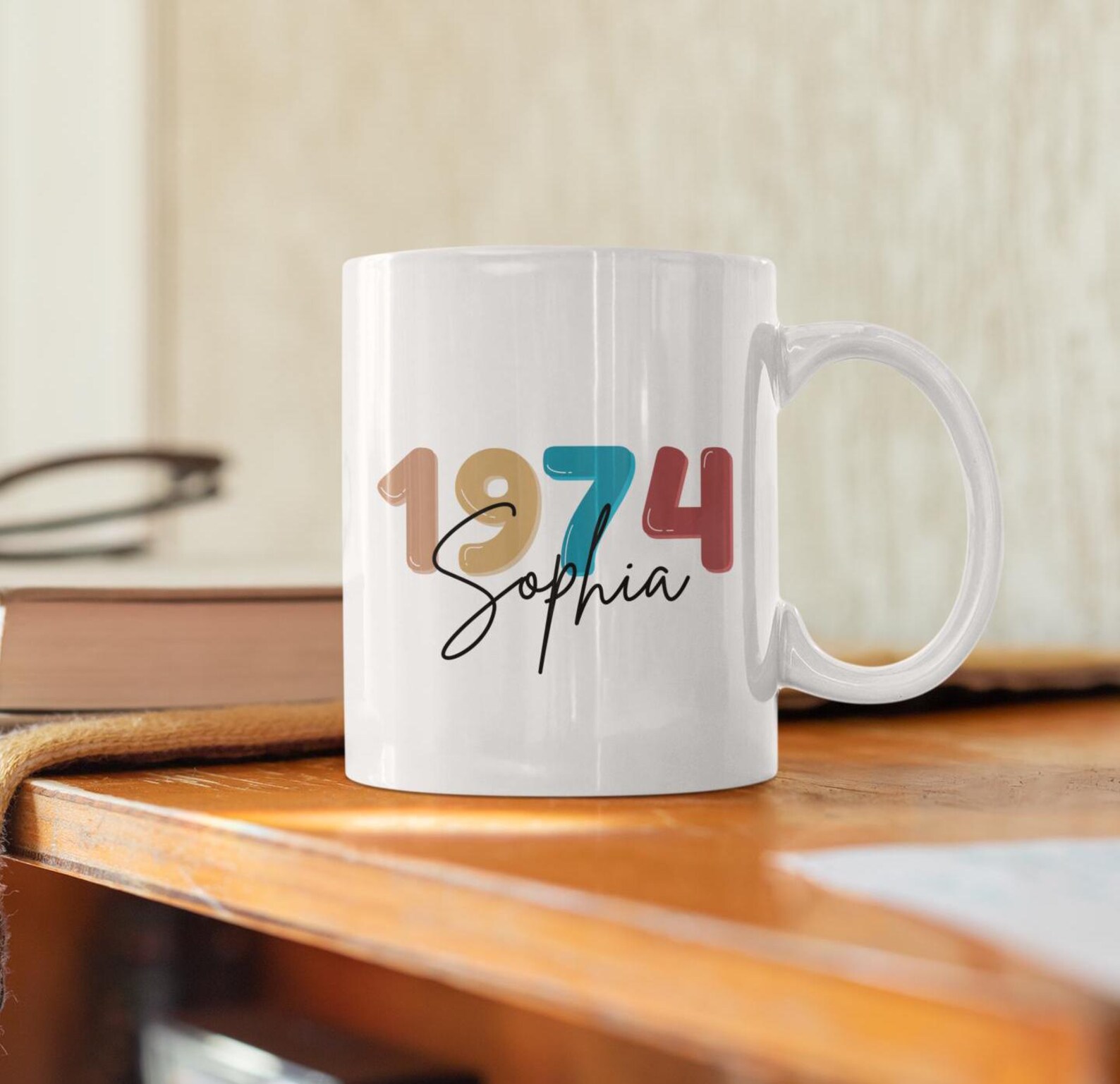 Custom Name Age, Birthday Gift, Custom Birthday Mug Gift for Her, 50th ...