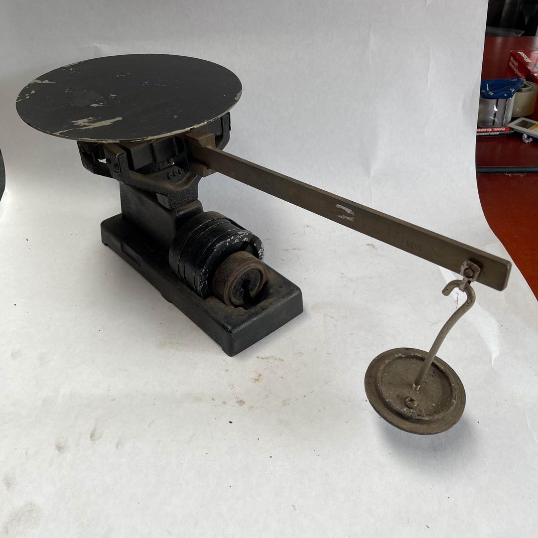 Vintage Weighing Scale With Multiple Weights Black Measuring Scale - Etsy