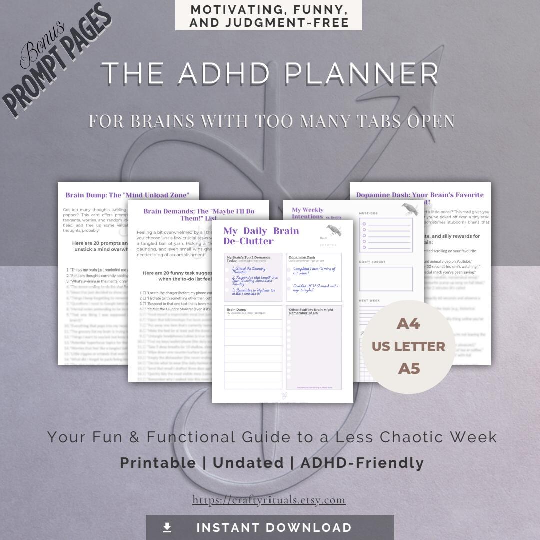 ADHD Planner | Neurodivergent Printable Daily Weekly Organizer ...