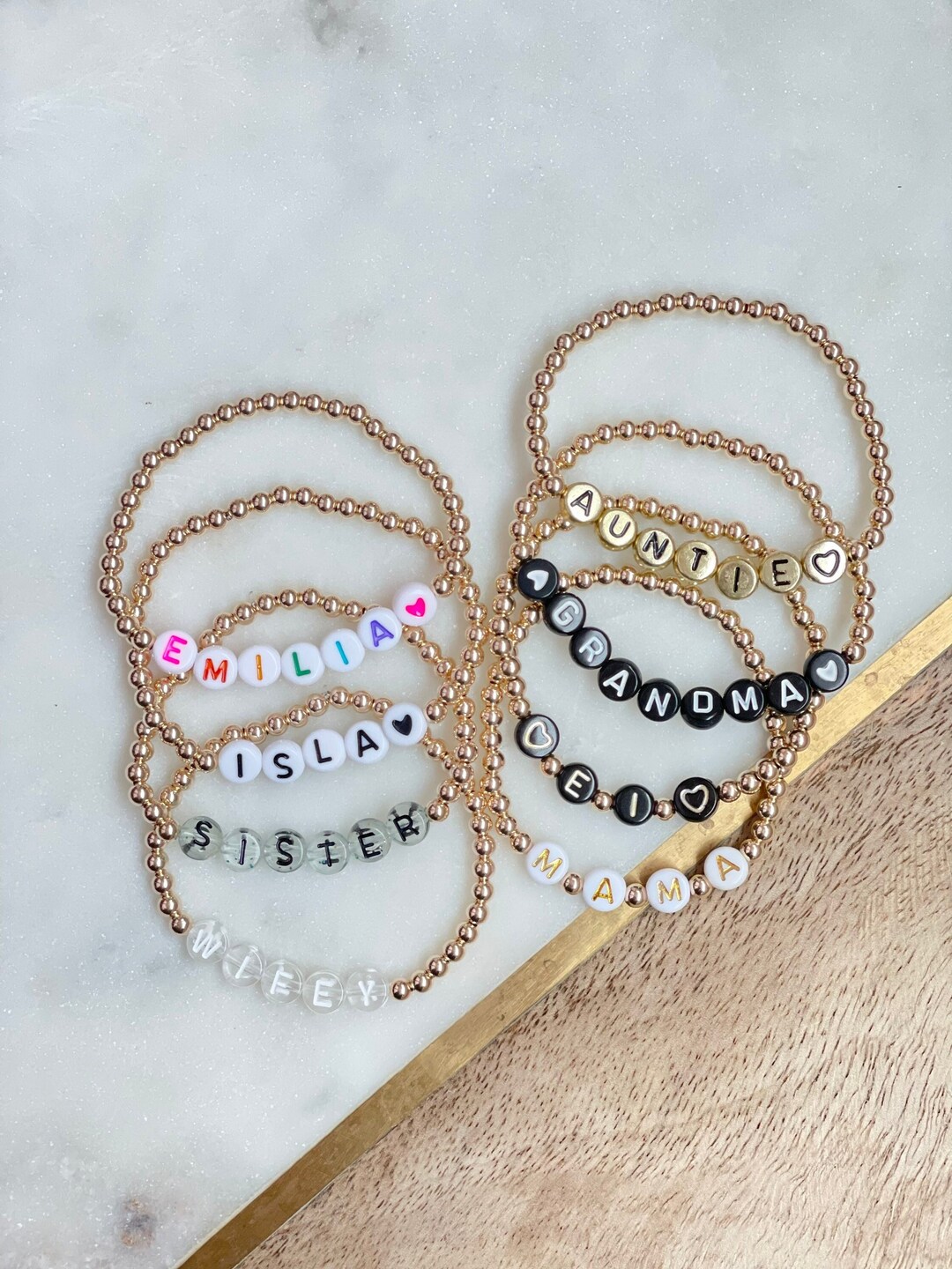 Personalized Gold Filled Bead Bracelet- 4mm Beads With Your Choice of ...