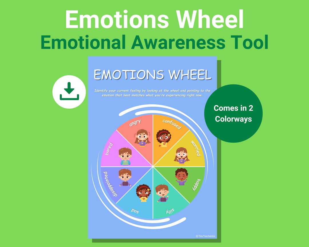Kids Emotions Wheel Emotional Awareness Tool for Kids & Teens Emotional ...