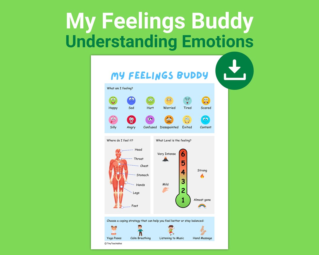 My Feelings Buddy Kids Emotions Tracker Calm Down Corner Emotional ...