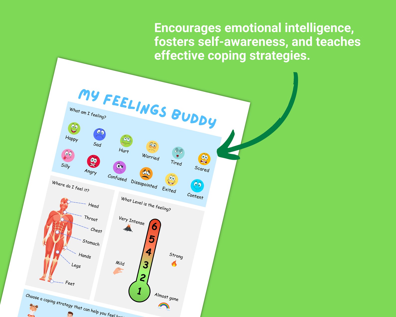 My Feelings Buddy Kids Emotions Tracker Calm Down Corner Emotional ...
