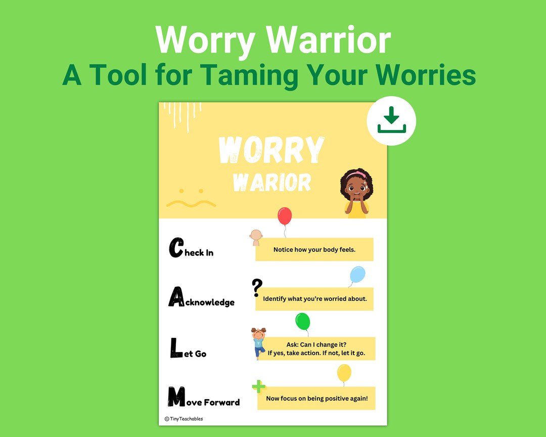 Worry Warrior Printable for Kids Positive Thinking Poster Social ...