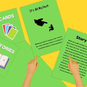 Negative Thinking Pattern Cards & Matching Stories Activity Kids ...