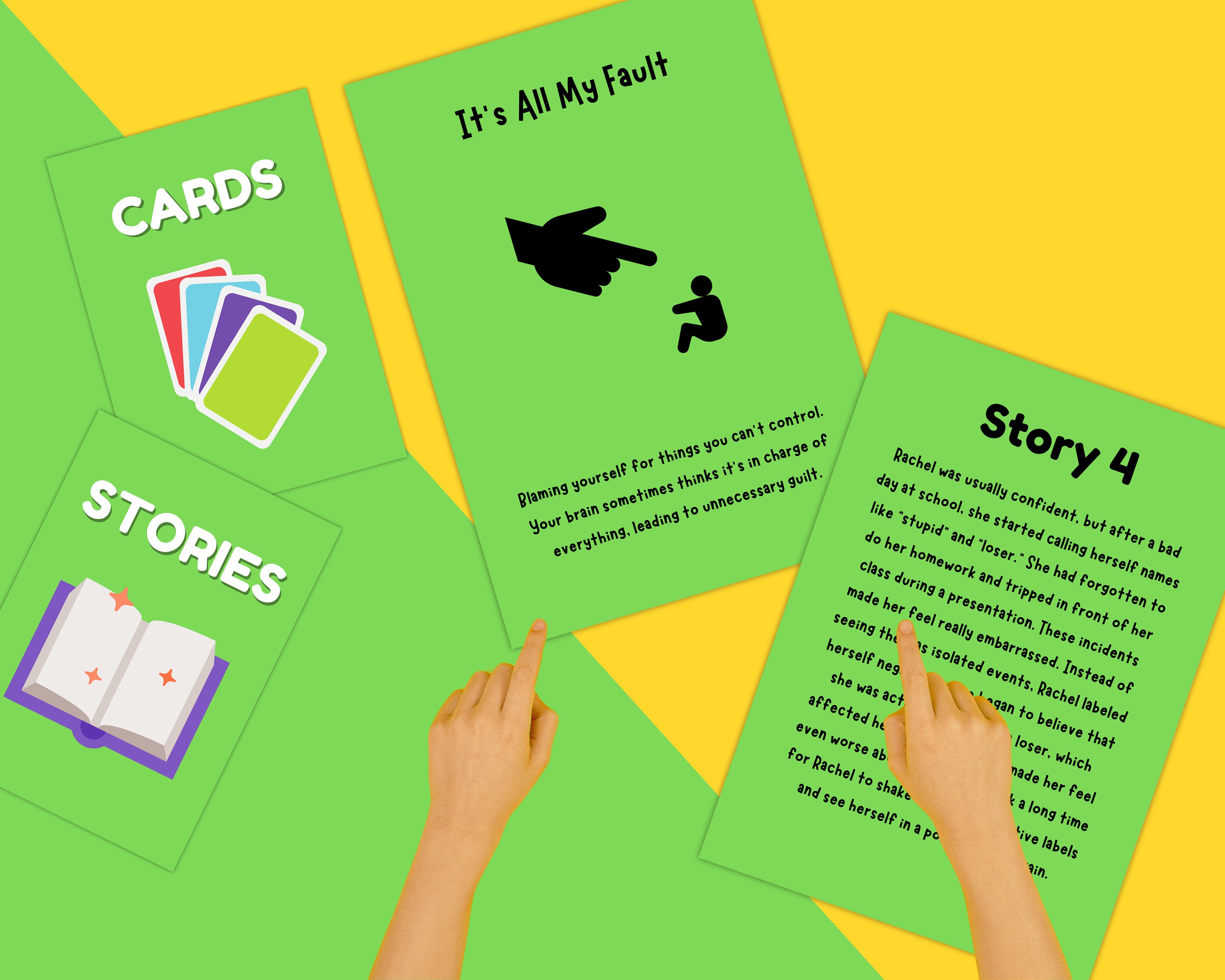 Negative Thinking Pattern Cards & Matching Stories Activity Kids ...