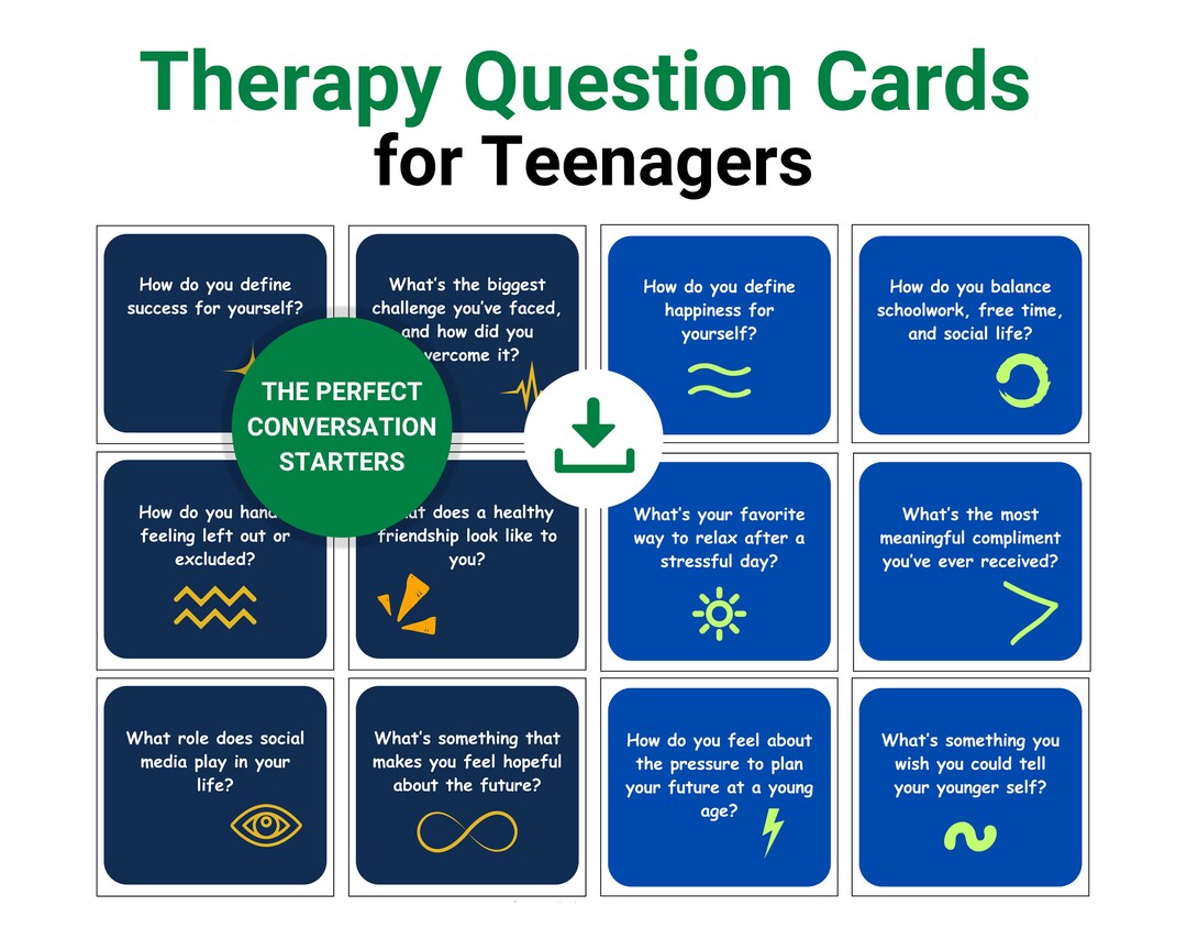 Therapy Question Cards for Teenagers Counselling Flash Cards ...