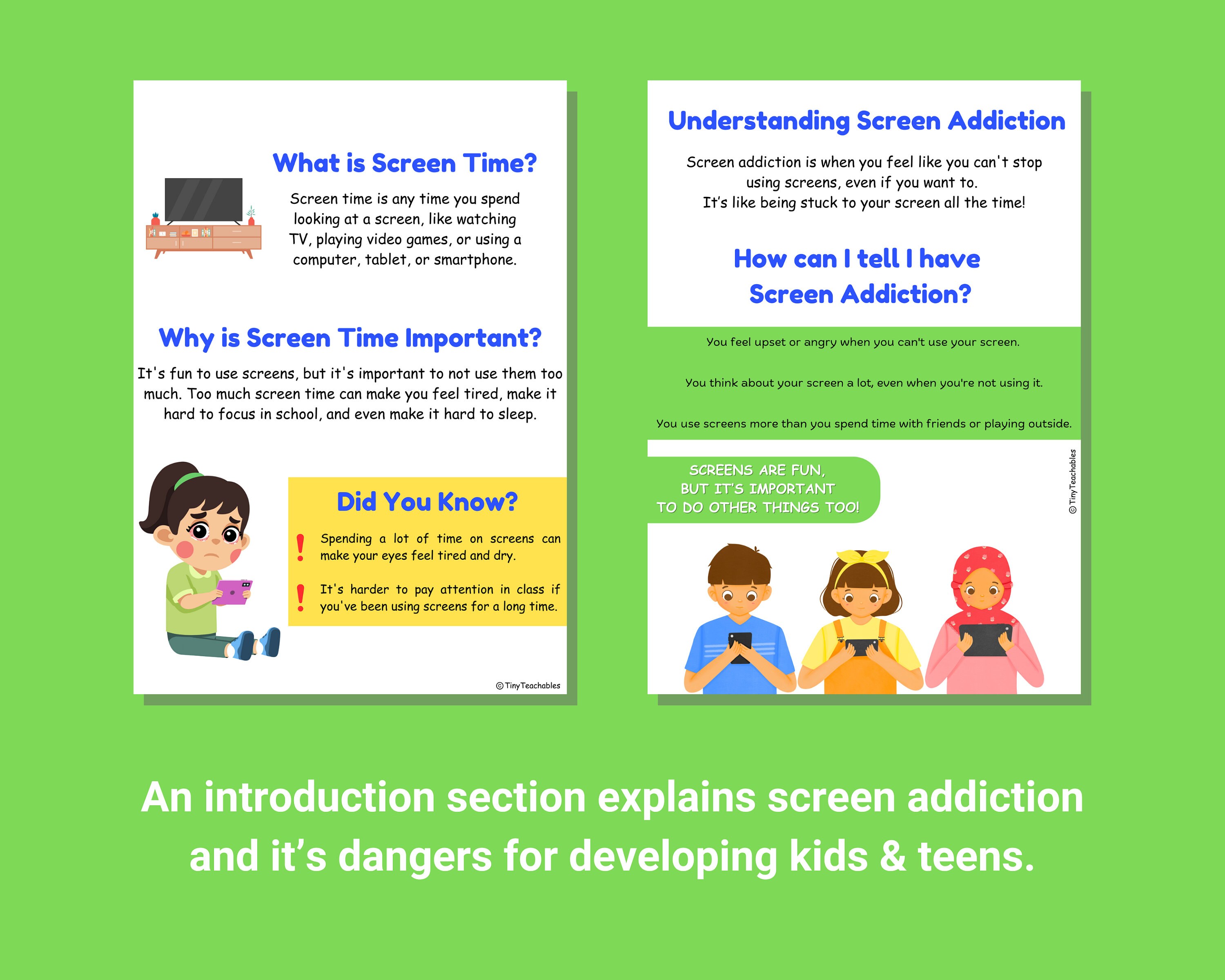 Kids Screen Addiction Mini Workbook Kids Therapy Psychologist Resources ...